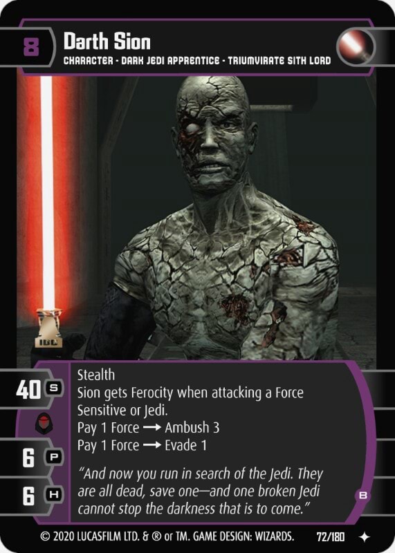 Darth Sion CHARACTER - DARK JEDI APPRENTICE - TRIUMVIRATE SITH LORD ...