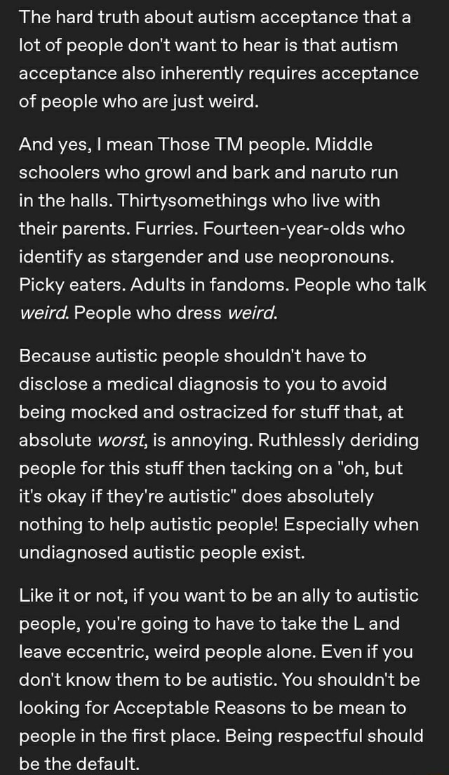 The hard truth about autism acceptance that a lot of people don't want ...