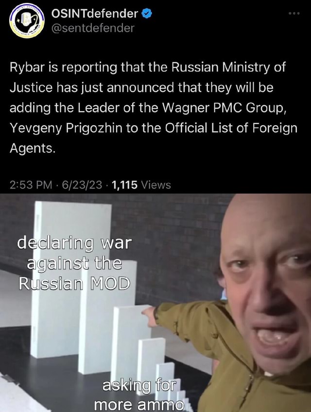 OSINTdefender @sentdefender Rybar is reporting that the Russian ...