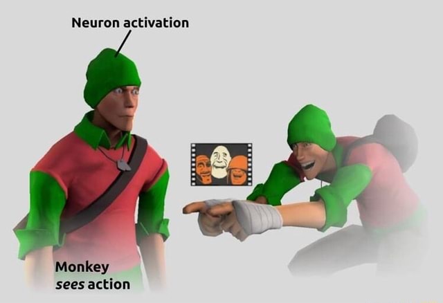 Neuron activation Monkey sees action - iFunny