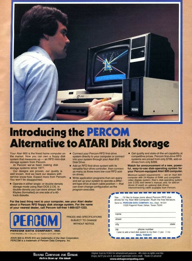 Introducing the PERCOM Alternative to ATARI Disk Storage 'Your Atari ...