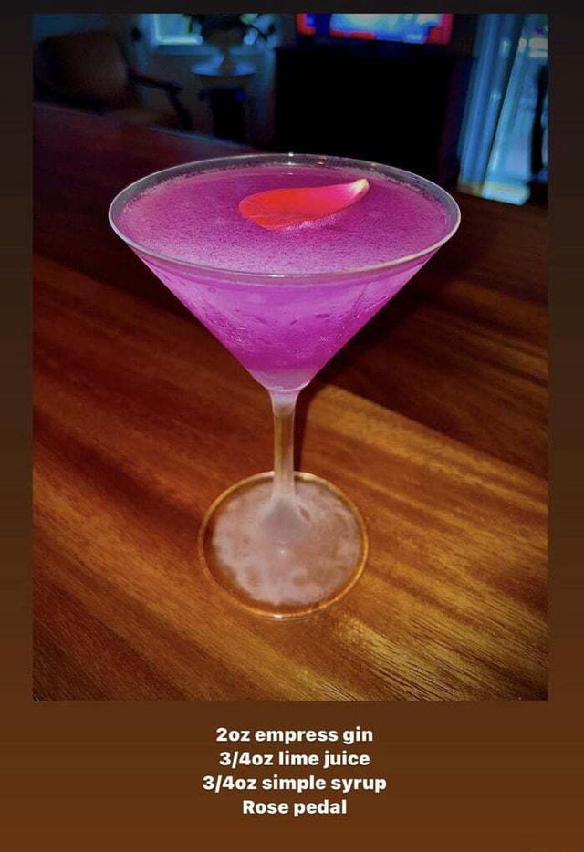 Empress gin lime juice simple syrup Rose pedal - iFunny