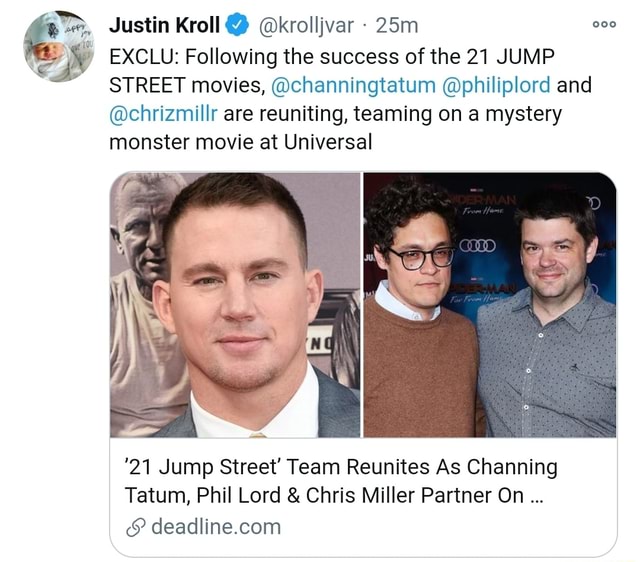 Justin Kroll @ @krolljvar EXCLU: Following the success of the 21 JUMP ...