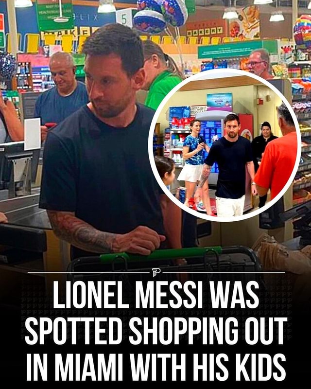 Lionel Messi was spotted shopping in a grocery store in Miami swipe to ...
