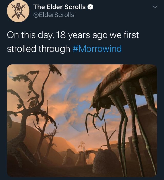 On this day, 18 years ago we first strolled through #Morrowind - iFunny