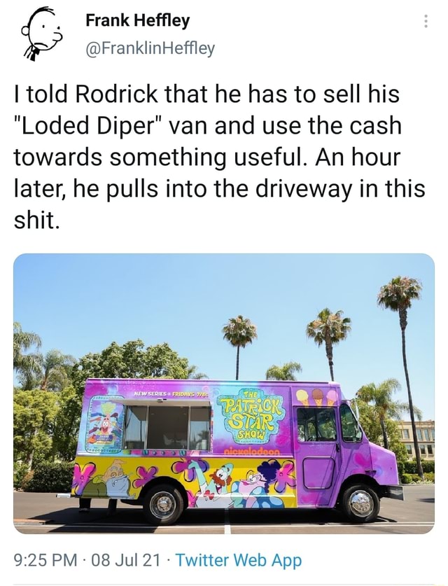 . Frank Heffley @FranklinHeffley I told Rodrick that he has to sell his ...