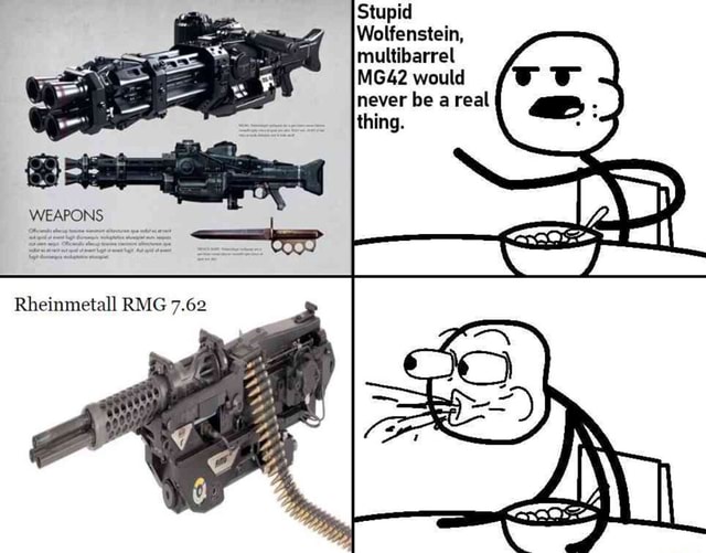 Stupid Wolfenstein, multibarrel MG42 would never be a real - iFunny