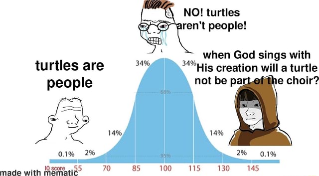 NO! turtles aren't people! when God sings with turtles are His creation ...