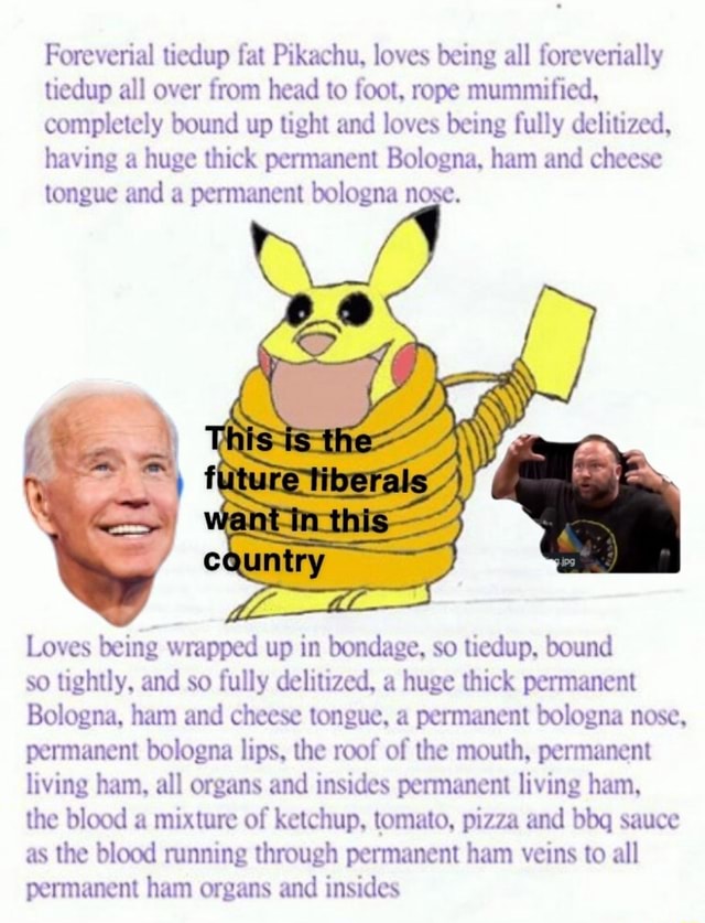 Fore enal tiedup fat Pikachu, loves being all reveals tiedup all over ...