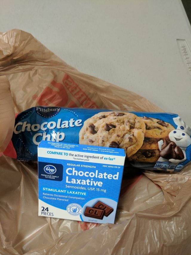 Went to the store. Bought cookie dough and laxatives. Chocolate ...