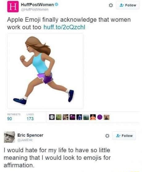 Apple Emoji finally acknowledge that women work out too huff.to/2cQzchl ...