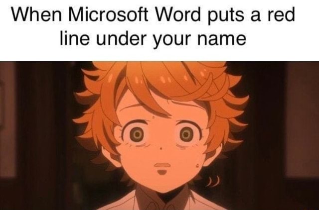 When Microsoft Word puts a red line under your name - iFunny