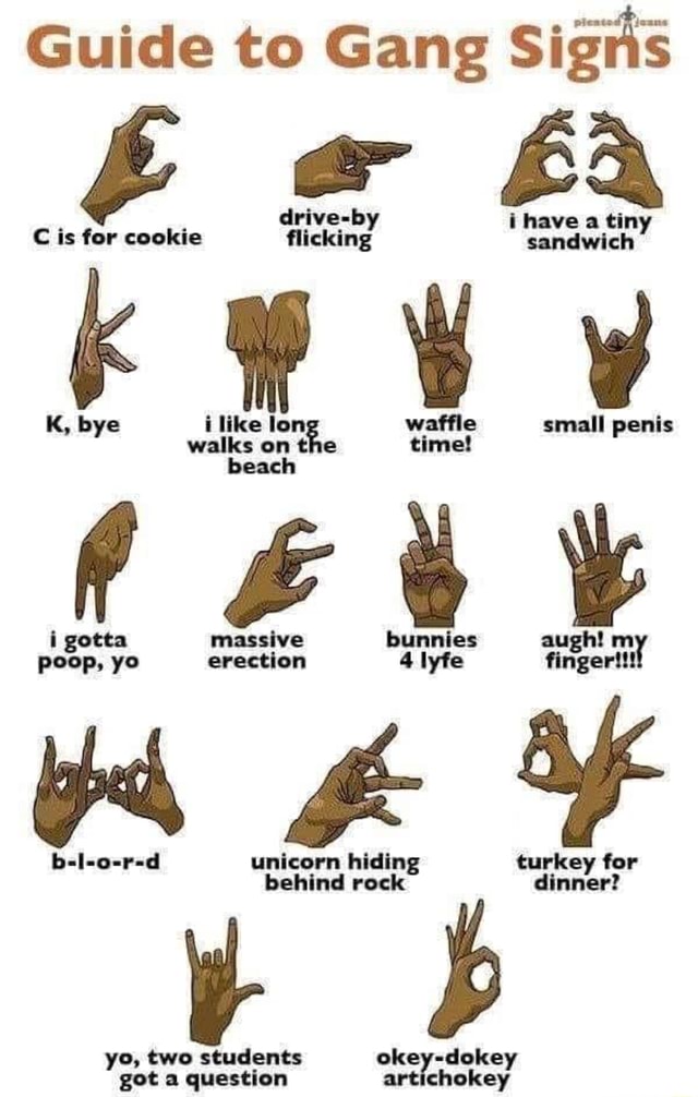Guide to Gang Signs drive-by C is for cookie i have a tin flicking ...