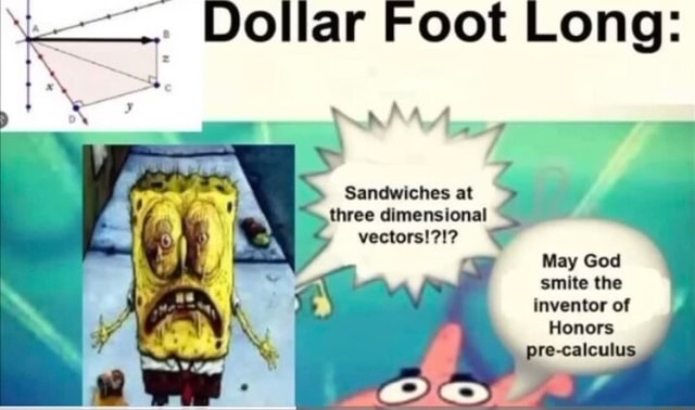 Dollar Foot Long: Sandwiches at ""sthree dimensional vectors!?!? May ...