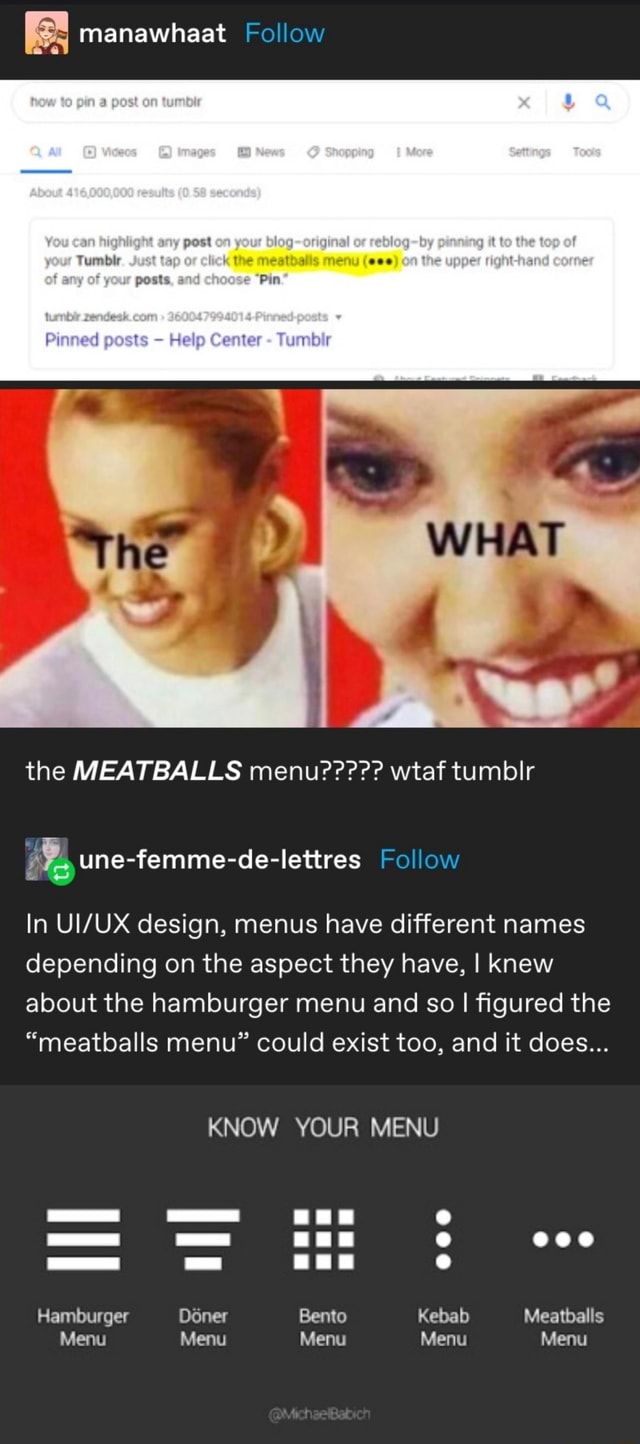 E In UI/UX design, menus have different names depending on the aspect ...