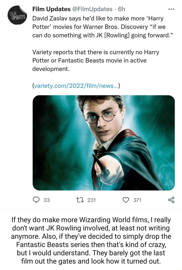 Film Updates @FilmUpdates - David Zaslav says he'd like to make more ...