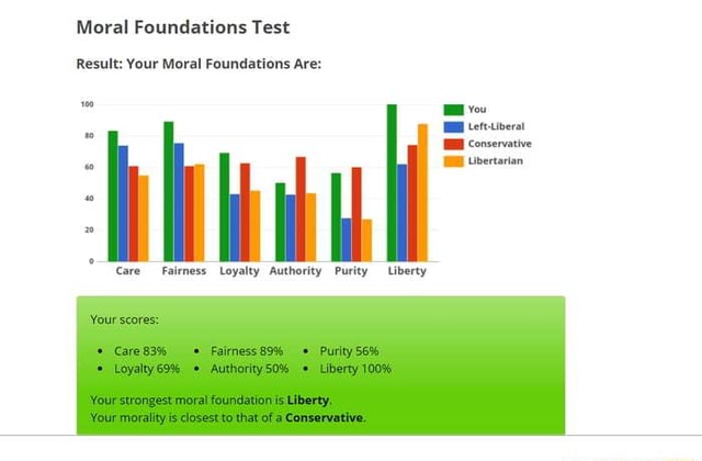 Moral Foundations Test Result: Your Moral Foundations Are: Lett ...