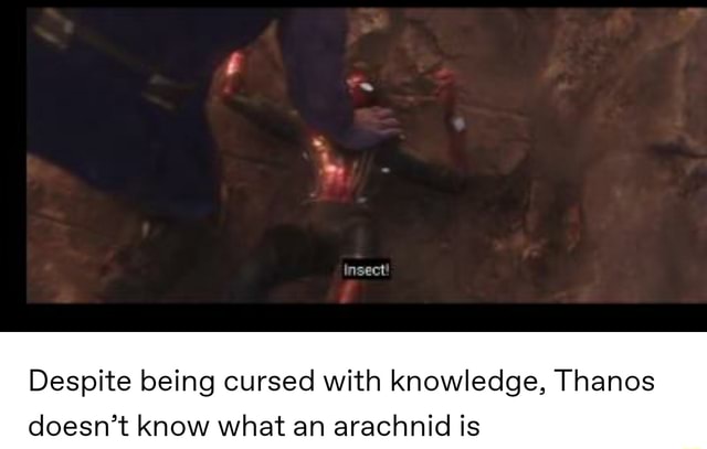 Insect Despite being cursed with knowledge, Thanos doesn't know what an ...