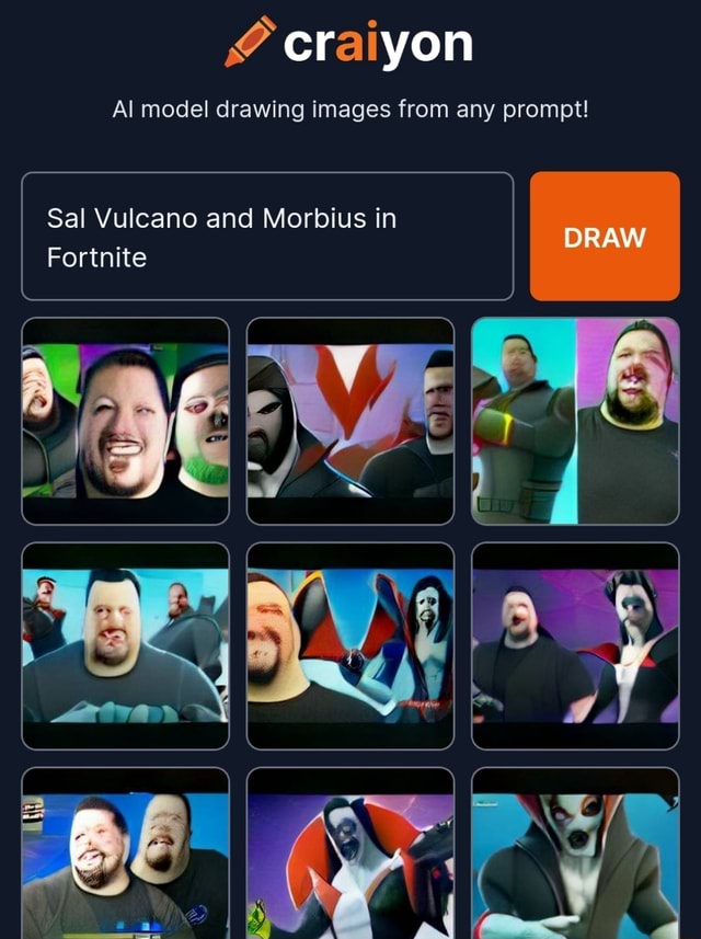 Cr yon Al model drawing images from any prompt! Sal Vulcano and Morbius ...