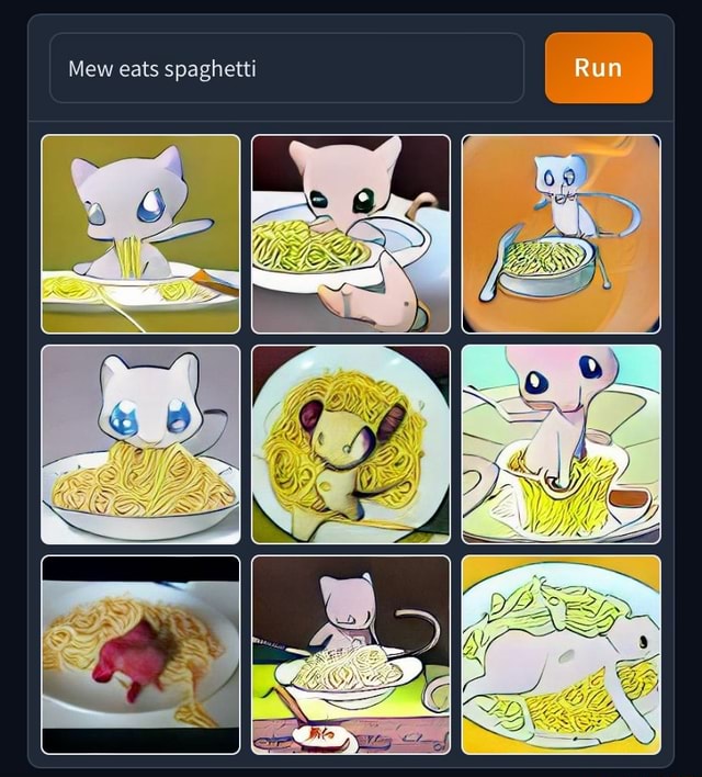 Mew eats spaghetti Run - iFunny