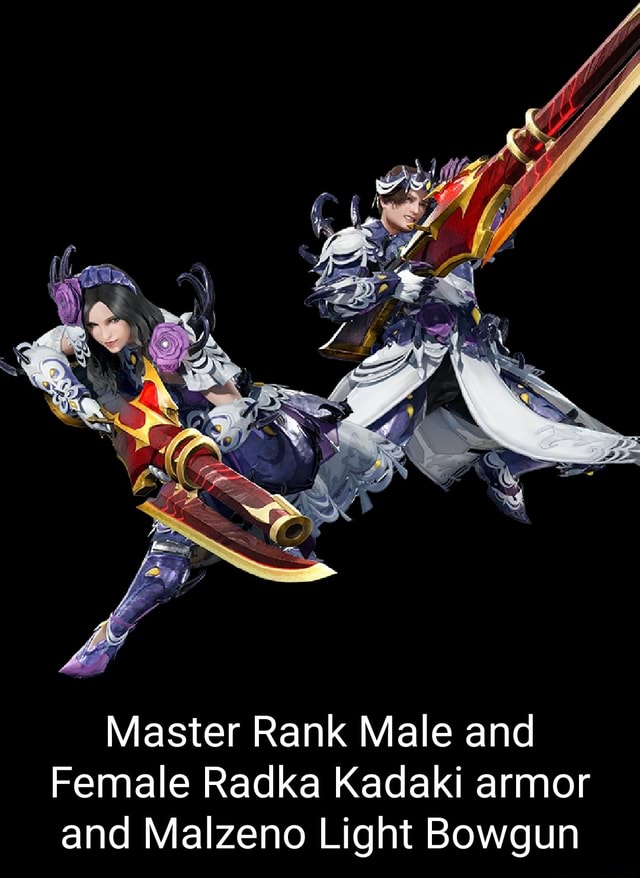 Master Rank Male and Female Radka Kadaki armor and Malzeno Light Bowgun ...