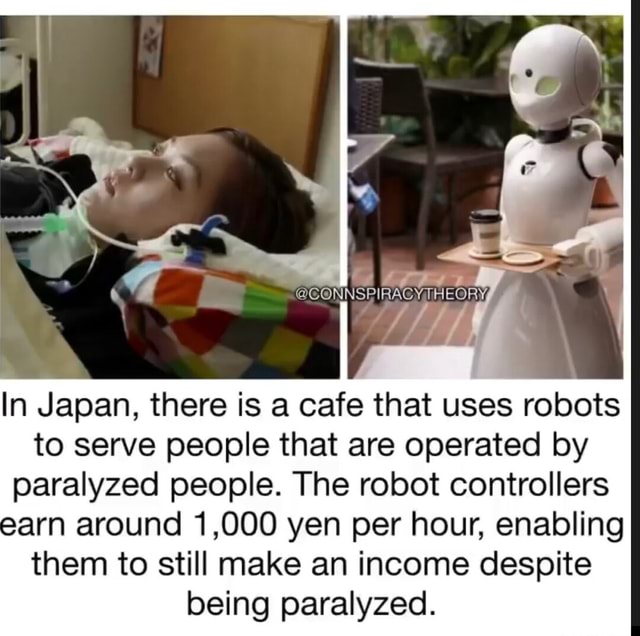 In Japan, there is a cafe that uses robots to serve people that are ...