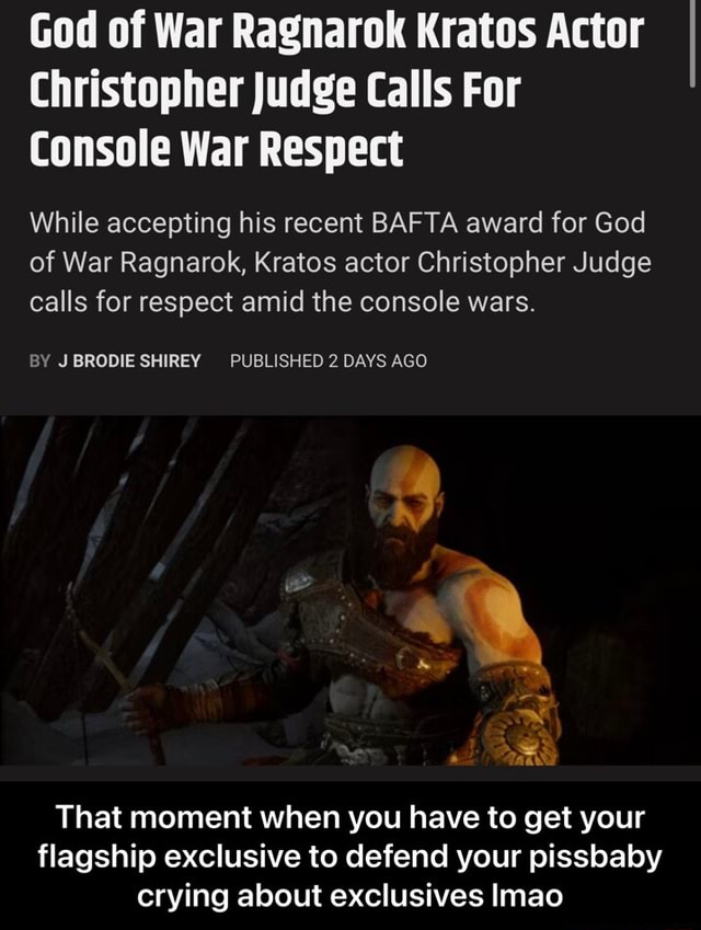 God of War Ragnarok Kratos Actor Christopher Judge Calls For Console ...