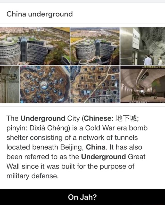 China underground The Underground City (Chinese: ith Fink; pinyin ...