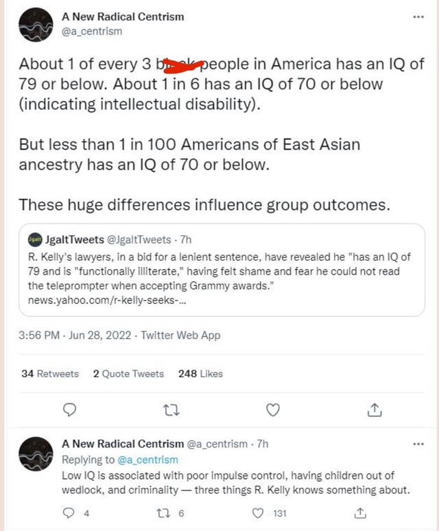 New Radical Centrism About 1 of every 3 people in America has an IQ of ...