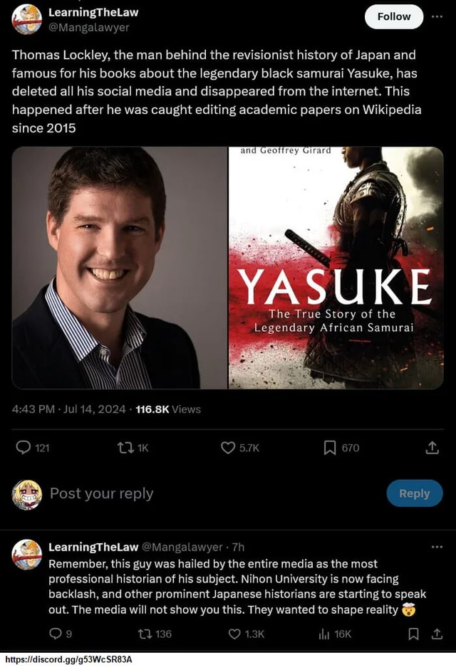 LearningTheLaw Thomas Lockley, the man behind the revisionist history ...