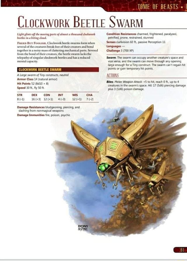 CLockwork BEETLE SWARM Light glints off the moving loud. parts of ...