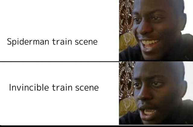 Spiderman train scene Invincible train scene - iFunny