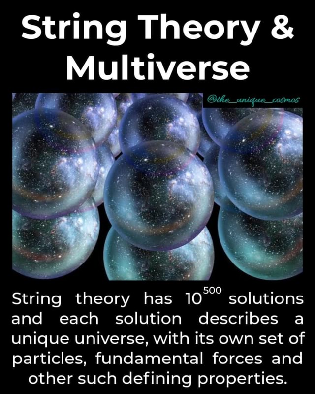 String Theory & Multiverse String theory has solutions and each ...