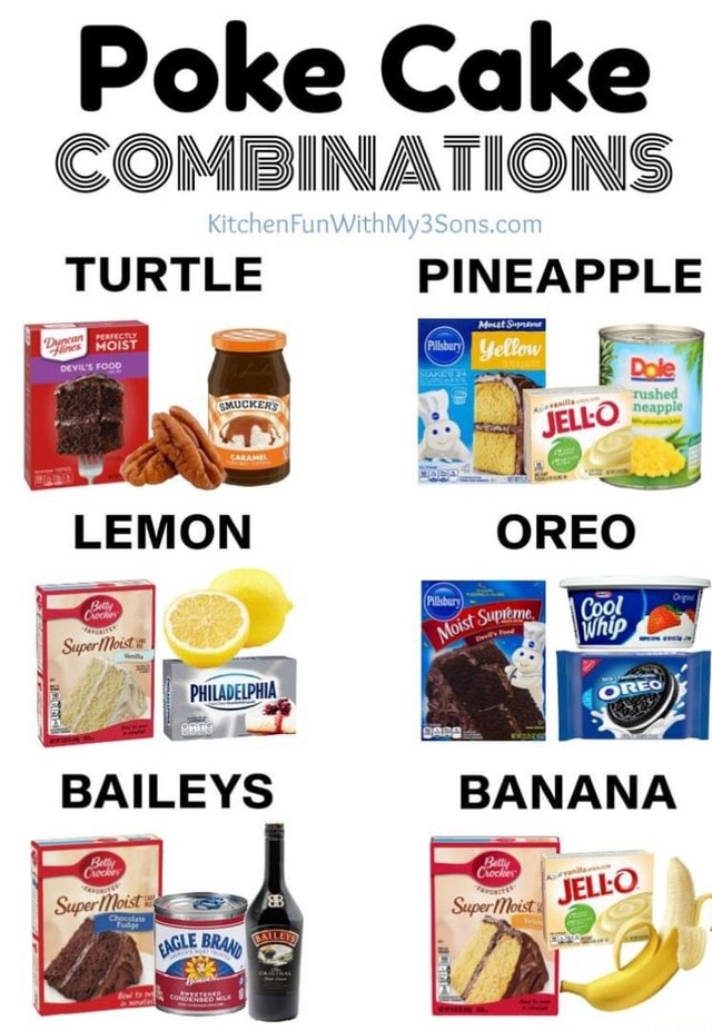 Poke Cake COMBINATIONS TURTLE PINEAPPLE - iFunny