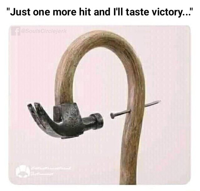 "Just one more hit and I'll taste victory..." - iFunny