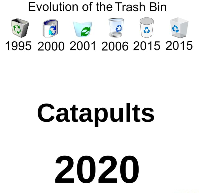 Evolution of the Trash Bin yf ww 2 is 8 1995 2000 2001 2006 2015 2015 ...