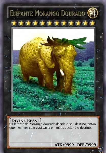 LEFANTE MORANGO DOURADO O Elefante de Morango com está dourado carta em ...