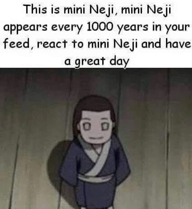 This is mini Neji, mini Neji appears every 1000 years in your feed ...