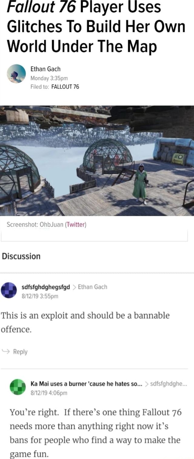 Fallout /6 Player Uses Glitches To Build Her Own World Under The Map ...