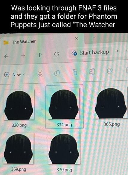Was looking through FNAF 3 files and they got a folder for Phantom ...