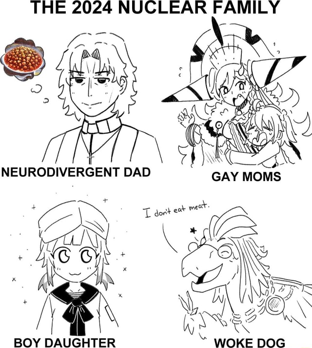 THE 2024 NUCLEAR FAMILY \ ra AY MOMS NEURODIVERGENT DAD is BOY DAUGHTER ...