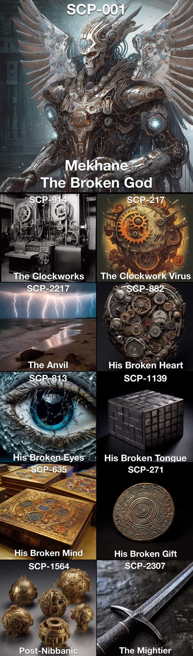 SCP-001 ae ' Mekhane The Broken God SCP-914 SCP-217 The Clockworks The ...