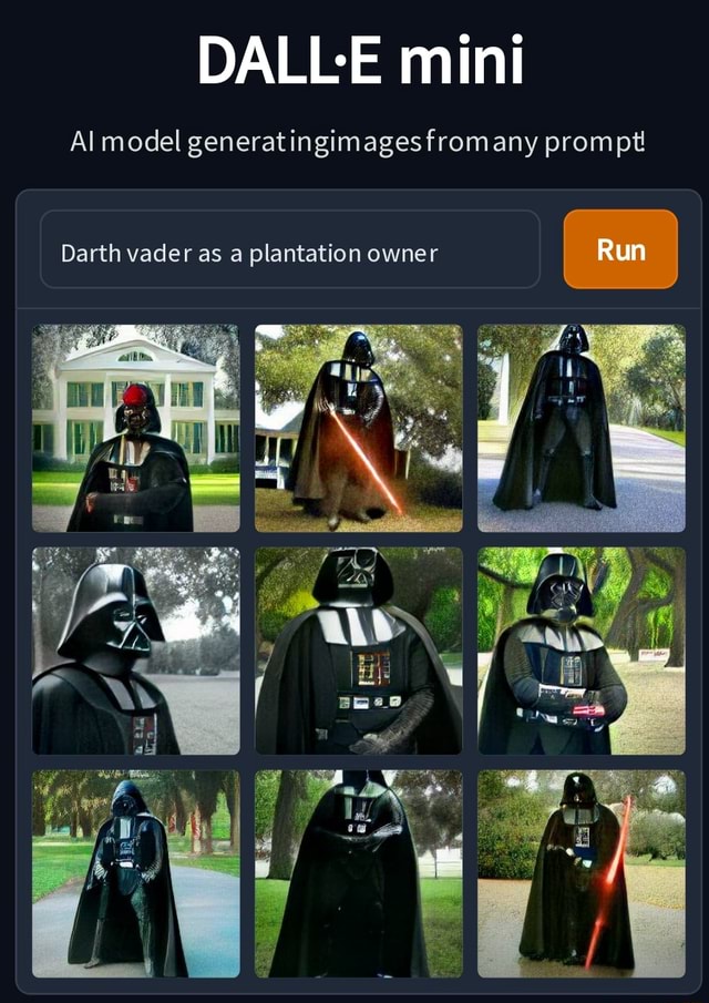 Mini Al model generatingimagesfromany prompt Darth vader as a ...