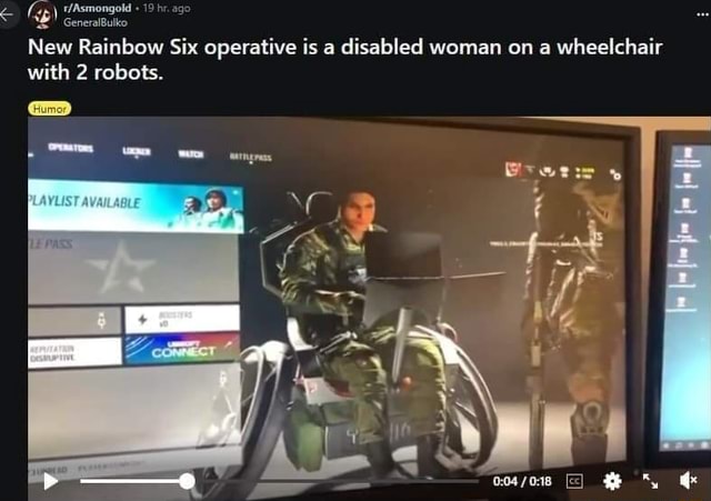 New Rainbow Six operative is a disabled woman on a wheelchair with 2 ...