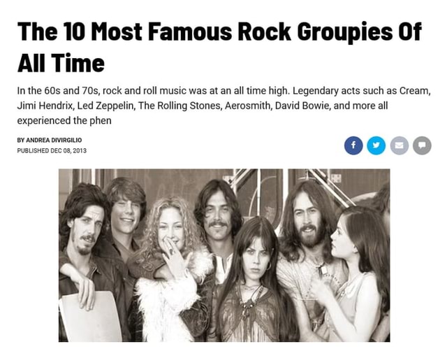 The 10 Most Famous Rock Groupies Of All Time In the and rock and roll ...