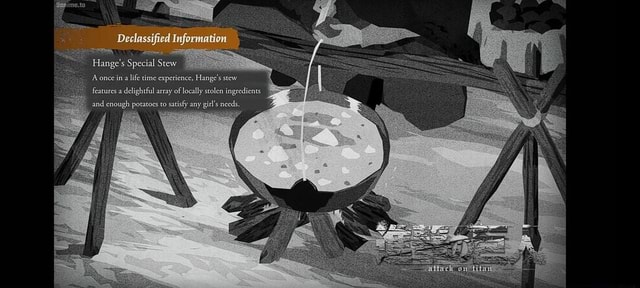 Deslassified Information Hange's Special Stew A once ina life time ...