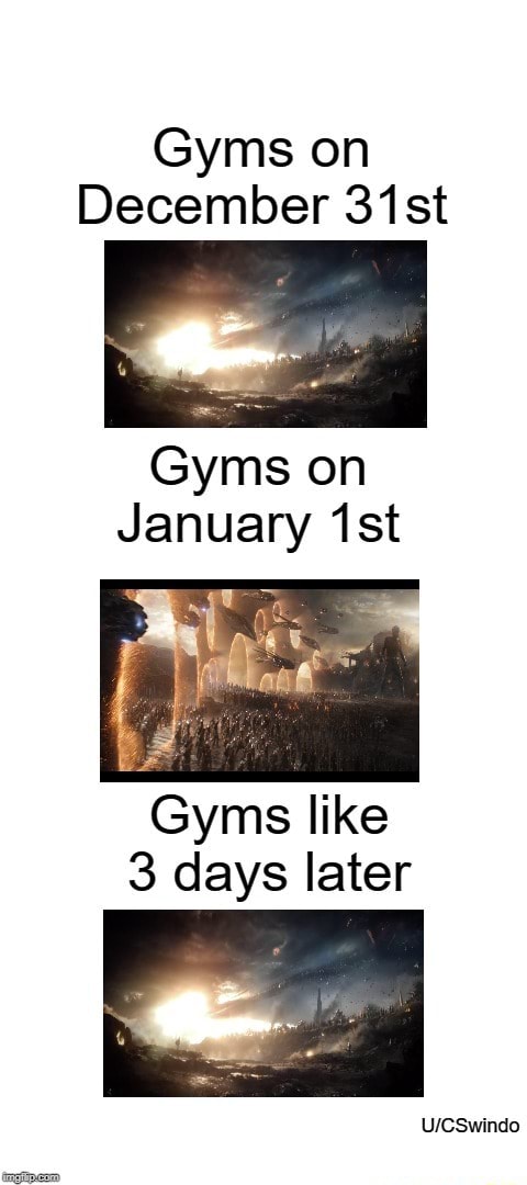 Gyms on December 31st Gyms on January 1st Gyms like 3 days later - iFunny
