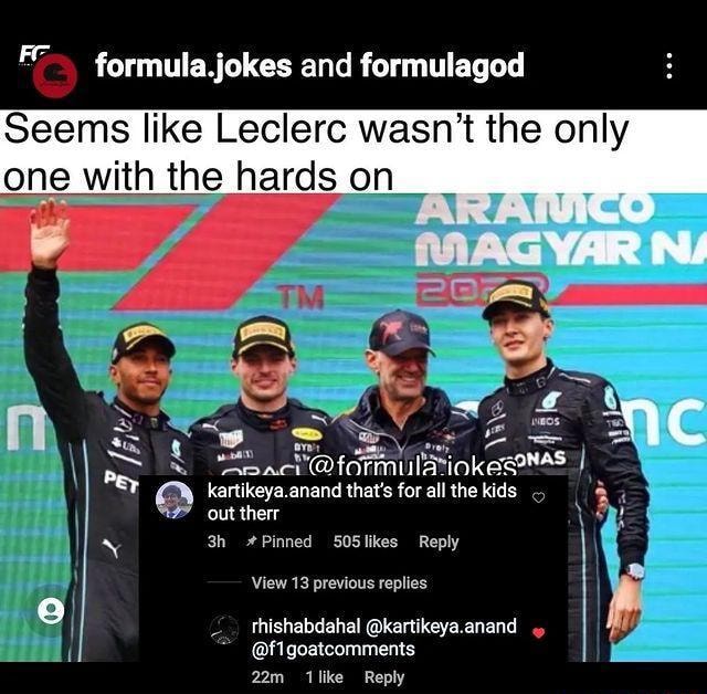 Formula.jokes and formulagod Seems like Leclerc wasn't the only one ...