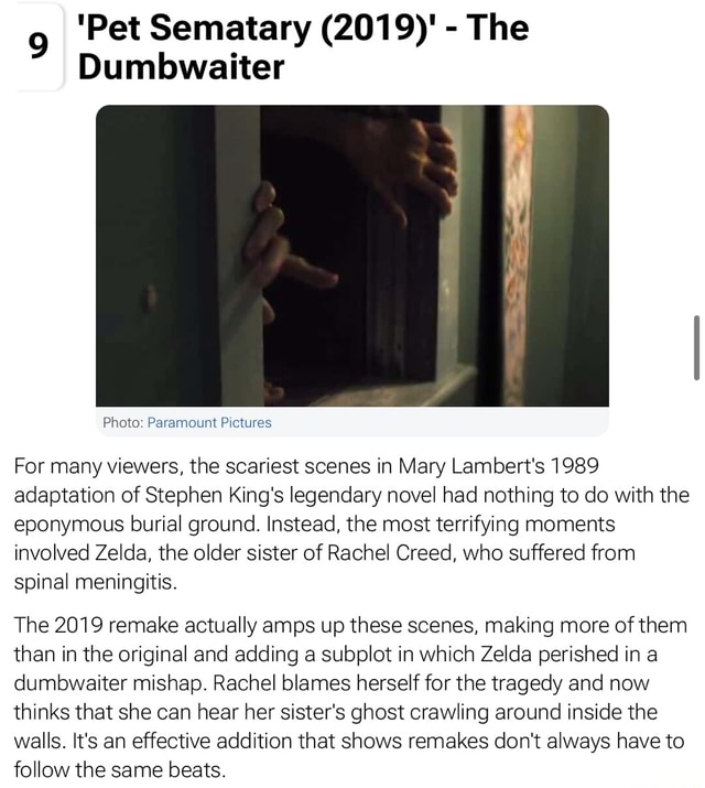 'Pet Sematary (2019)'- The Dumbwaiter Photo: Paramount Pictures For ...