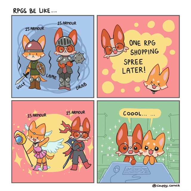 RPGS BE LIKE... 15.ARMOUR 45 ARMOUR ONE RPG SHOPPING SPREE 145 ARMOUR ...